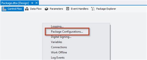sql server using package configurations in ssis 2012 and beyond