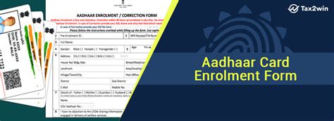 How To Fill Aadhaar Card Enrolment Form Tax2win