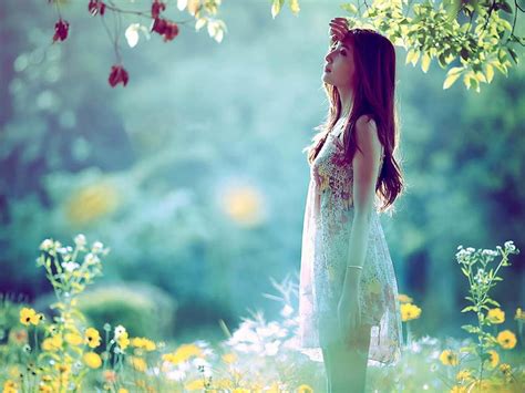 Nature Woman Girl Model Beautiful Young Outdoors Forest Nature Girl Hd