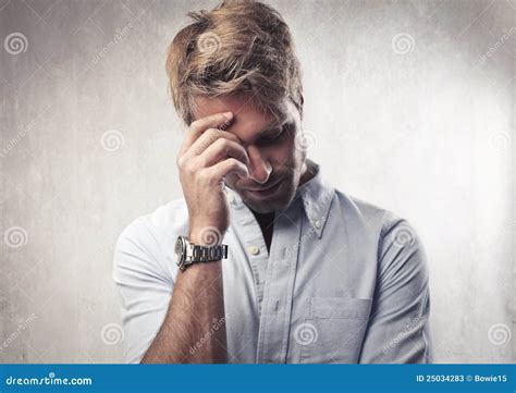 Sad Guy Stock Image Image Of Headache Think Blonde 25034283