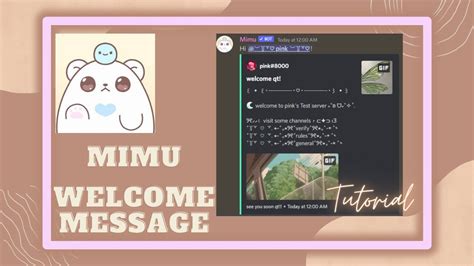 mimu welcome message tutorial slash commands updated youtube