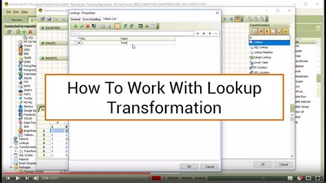 advanced etl processor how to work with lookup transformation youtube