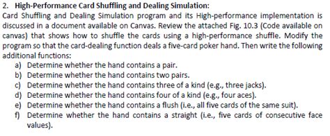 2 high performance card shuffling and dealing