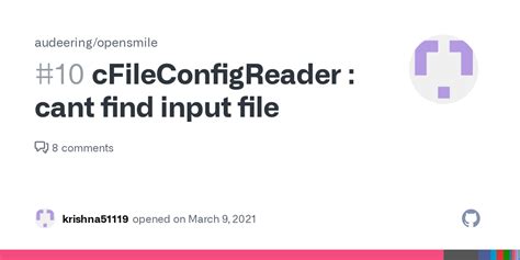 cfileconfigreader cant find input file · issue 10 · audeering