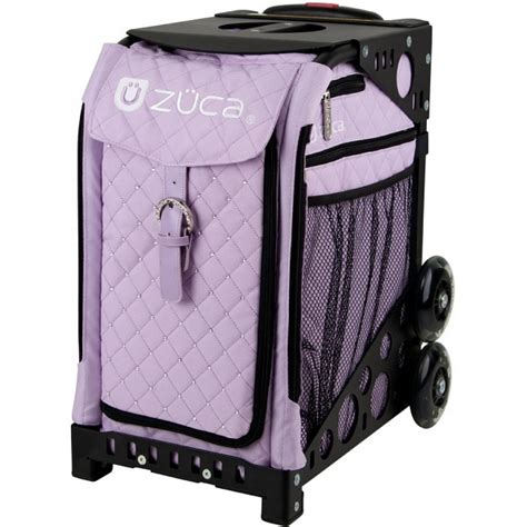 Zuca Sport Quilted Lilac Sit On Rolling Kit Bag For Pro Ice Skaters And
