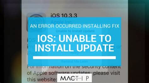 how to fix ios unable to install update an error occurred installing