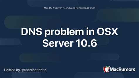 dns problem in osx server 10 6 macrumors forums