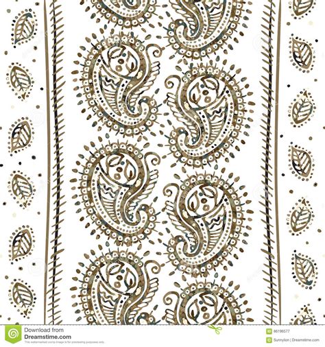 Indian Seamless Pattern Vector Wallpaper With Paisley Stock Vector
