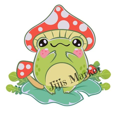 Frog Mushroom Png Frog With Mushroom Hat Cute Cottagecore Aesthetic