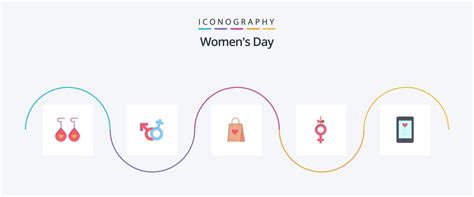 Womens Day Flat 5 Icon Pack Including Women T Male Love Day