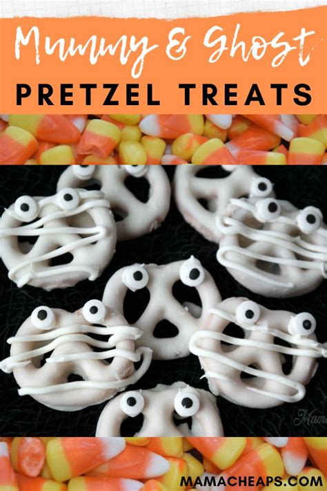 Halloween Chocolate Dipped Pretzel Treats Mummies And Ghosts Mama