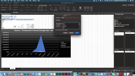 pivot table options not displaying correctly excel for mac