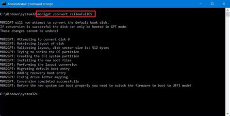 how to convert mbr to gpt drive to switch bios to uefi on windows 10