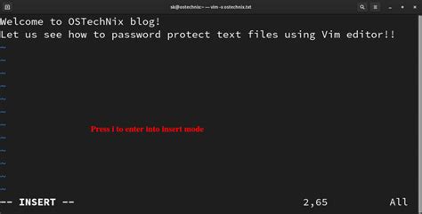how to password protect text files using vim editor in linux ostechnix