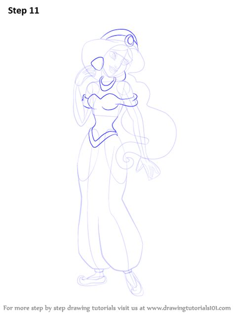 Learn How To Draw Princess Jasmine From Aladdin Aladdin Step By Step