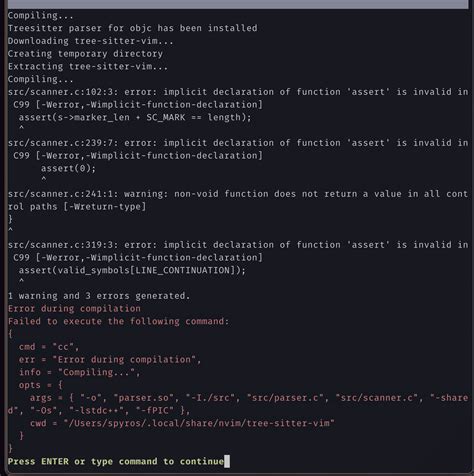 treesitter highlighter error executing lua end col value outside
