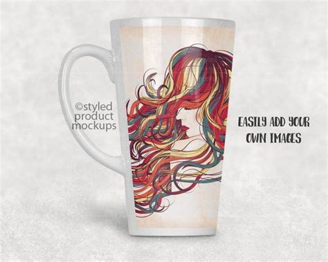 Dye Sublimation 17 Oz Latte Mug Mockup Add Your Own Image Etsy Mug
