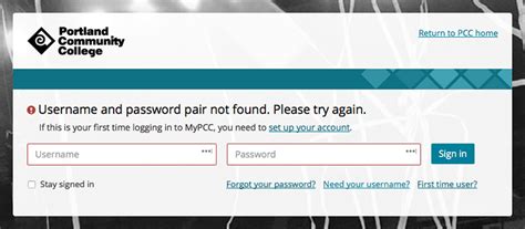 login page web services at pcc