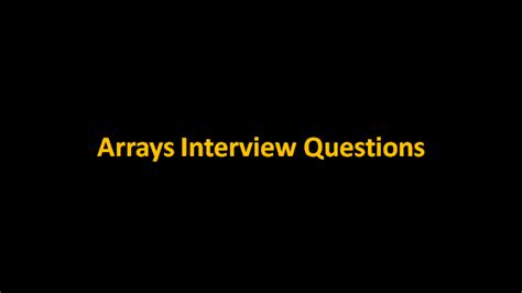 arrays interview questions ideserve