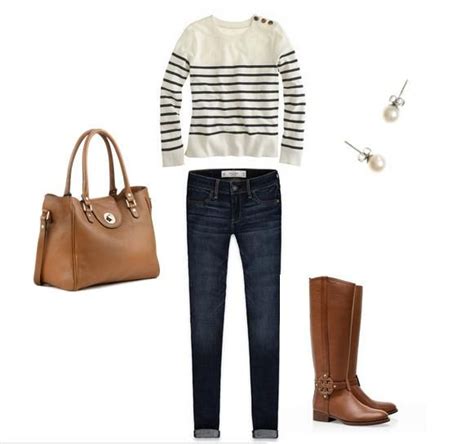 Dressing For Fall Jcrew Top A Jeans Tory Burch Boots Tory Burch
