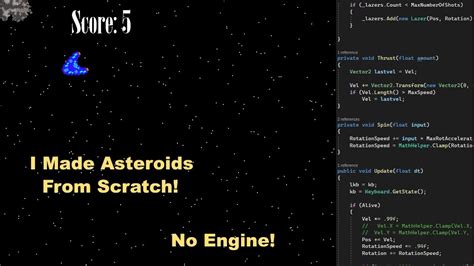 making asteroids game from scratch no engine youtube
