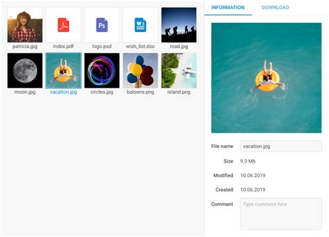 html5 file manager dhtmlx javascript file manager library