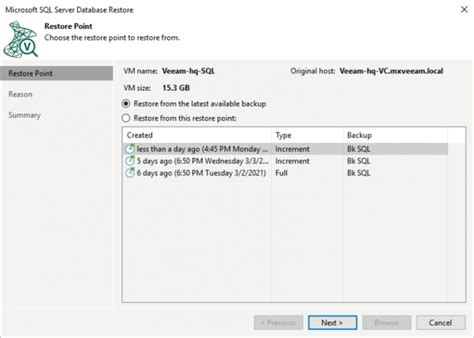 recuperaciones instantáneas de sql y oracle con veeam