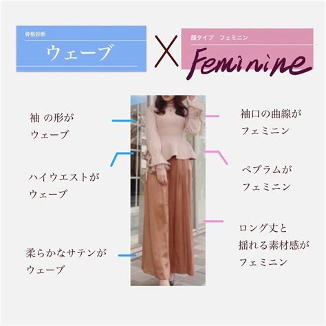 骨格ウェーブ×顔タイプフェミニンって何着たら良い⁇ 顔タイプ、パーソナルカラー、骨格診断を活かして今よりもっとおしゃれを楽しむ！
