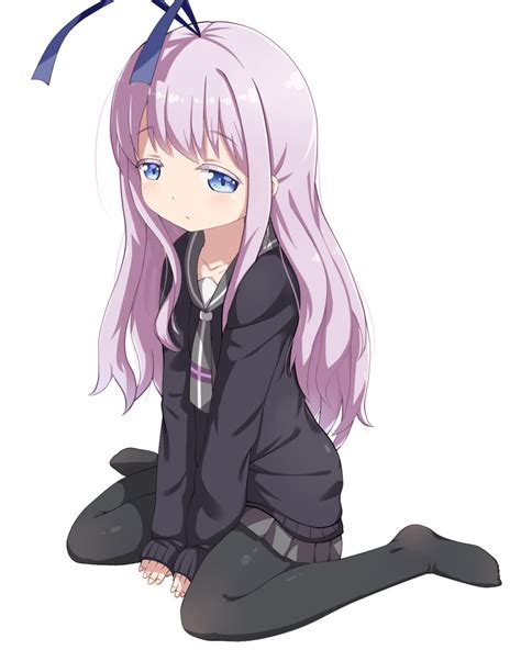 Safebooru 1girl Bangs Black Cardigan Black Legwear Blue Eyes Blue