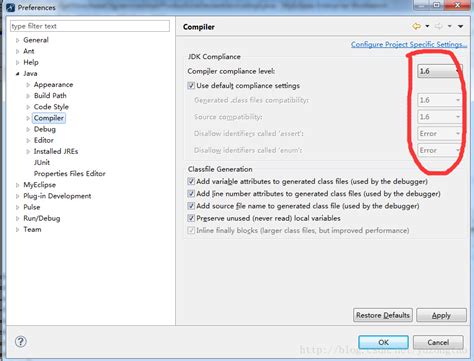 description resource path location type java compiler level does not