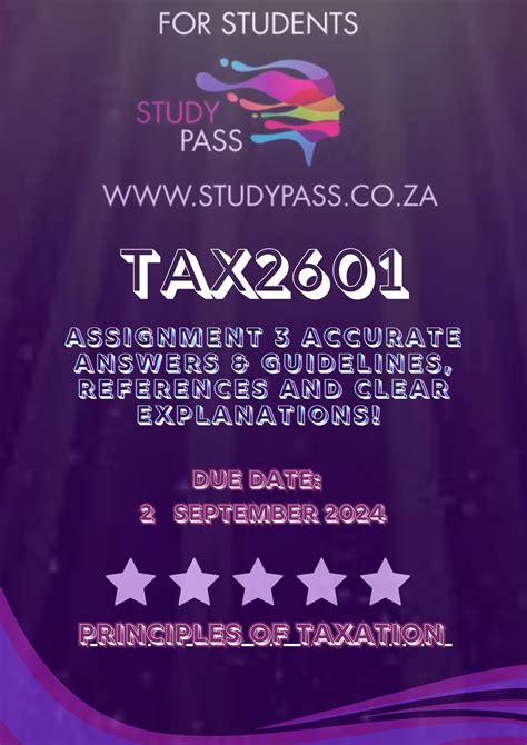 Tax2601 Assignment 3 Complete Answers {2 September 2024} Accurate