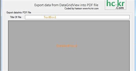 vb how to export datagridview to pdf using datatable
