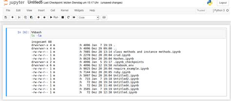 ruby on rails iruby no bash commands possible in jupyter