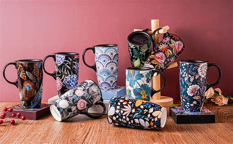 Topadorn Ceramic Latte Teacup Travel Coffee Porcelain Mug