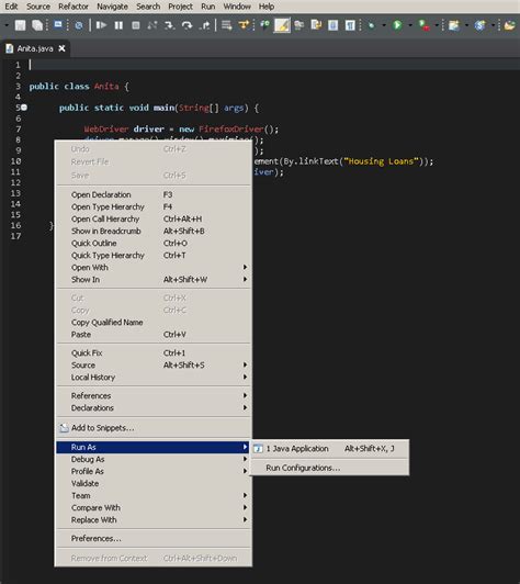 selenium error main method not found in class please