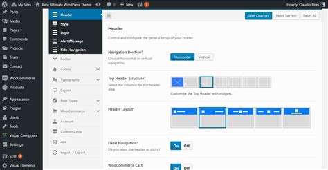 wordpress navigation menu alignment logo position visualmodo guides