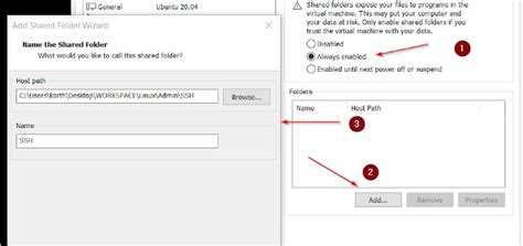 how to share a local folder with a remote host running on