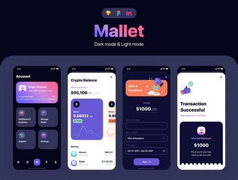 mallet light mode and dark mode ui kit figma project dev architect