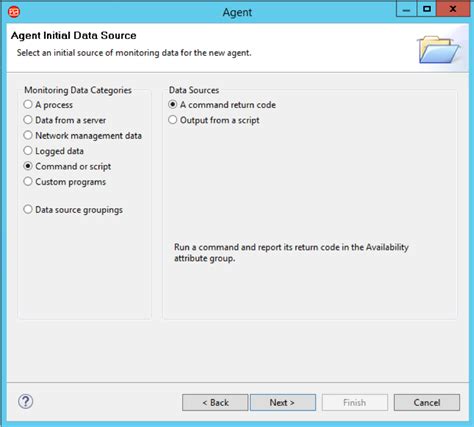 itm agent insights a command return code agent using agent builder