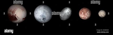 Digitally Generated Photograph Of The Dwarf Planets Pluto Eris Haumea