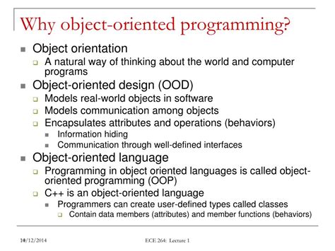 ppt ece 264 object oriented software development powerpoint