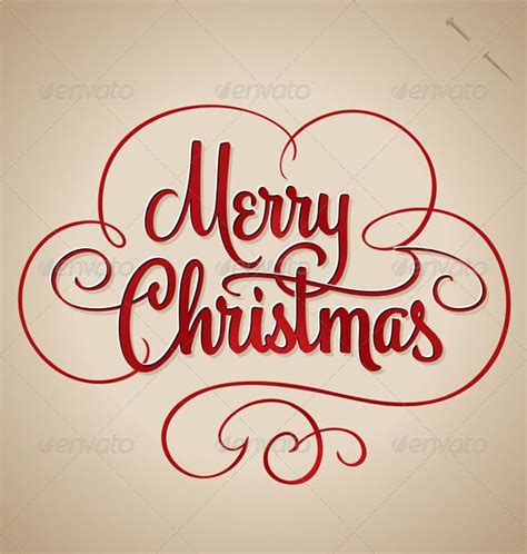 Merry Christmas Hand Lettering Vector Christmas Calligraphy