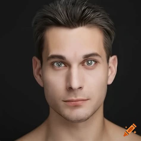 Portrait Of A Caucasian Man With Dark Gray Hair And Intense Gaze On Craiyon