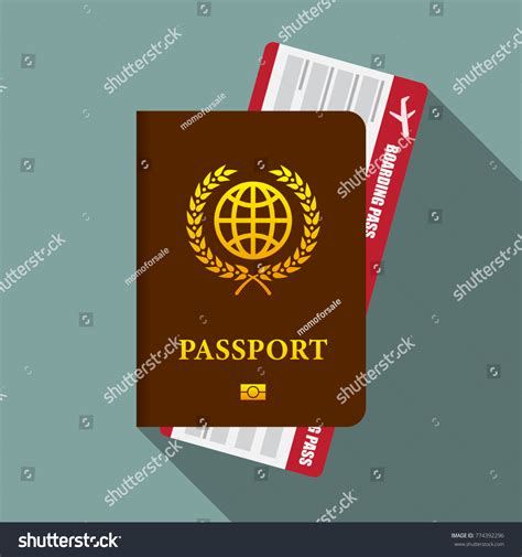 Passport Boarding Pass Ticket Vector Flat Stock Vector Royalty Free