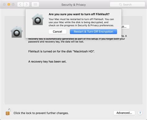 how to turn off filevault 2 encryption knowledgebase security