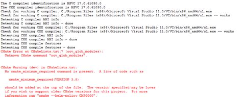 can t configure with cmake 3 8 1 and opencv 3 2 [closed] opencv qanda forum