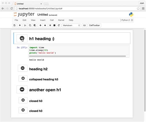 python collapse cell in jupyter notebook stack overflow
