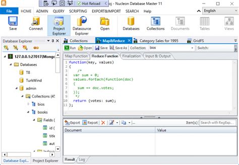 databasemaster mongodb mapreduce nucleon software