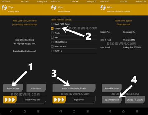 how to fix failed to mount system invalid argument in twrp droidwin