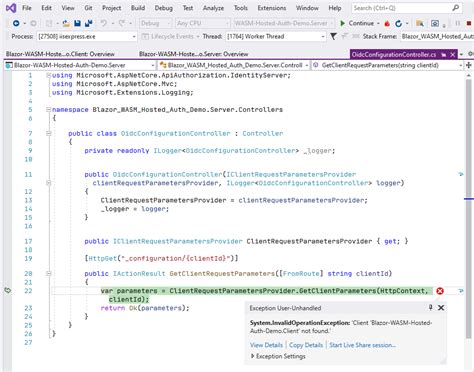 dashes in a hosted blazor webassembly project name break oidc security